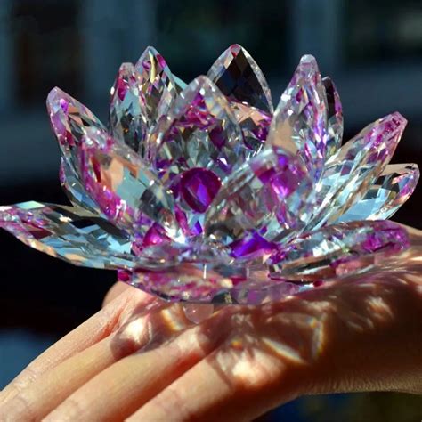 Artesanías De Cristal Flor De Loto Piedras Naturales Y Minerales