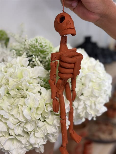 Catrin Hanging Skeleton Barro Rojo Zapotec Heritage