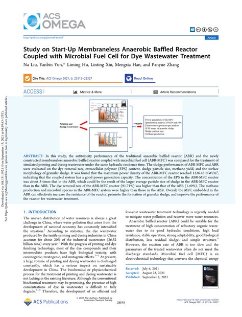 Pdf Study On Start Up Membraneless Anaerobic Baffled Reactor Coupled