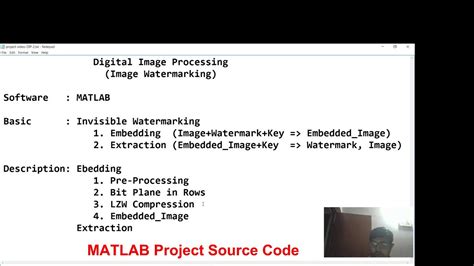Digital Image Processing Watermarking Matlab Code Youtube