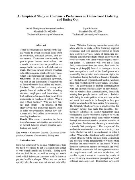 Empirical Report Final Pdf Survey Methodology Customer Satisfaction Empirical Report Final Pdf Survey Methodology Customer Satisfaction