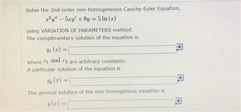 Solved Solve The 2nd Order Non Homogeneous Cauchy Euler