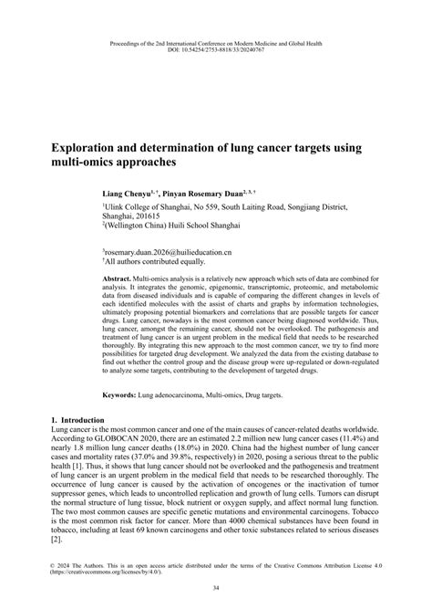 pdf exploration and determination of lung cancer targets using multi
