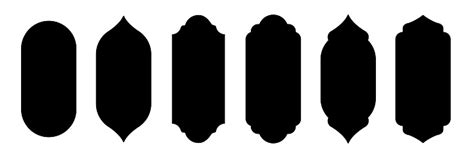 이슬람 사원 창문과 아치 벡터 일러스트 레이 션 세트 다양한 모양의 검은 프레임의 추상적 인 고립 된 컬렉션 장식의 전통적인 아라비아 디자인 요소 스페인에 대한 스톡 벡터