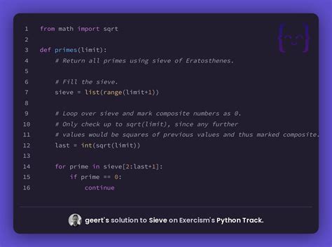 Geerts Solution For Sieve In Python On Exercism