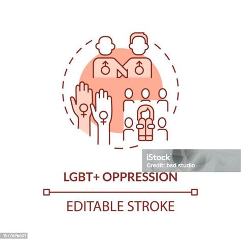 Lgbt 억압 빨간색 개념 아이콘 개념에 대한 스톡 벡터 아트 및 기타 이미지 개념 격노한 괴롭힘 Istock