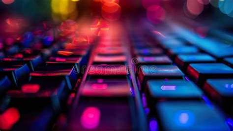 high performance keyboard with customizable macro keys stock image image of vibrant neon