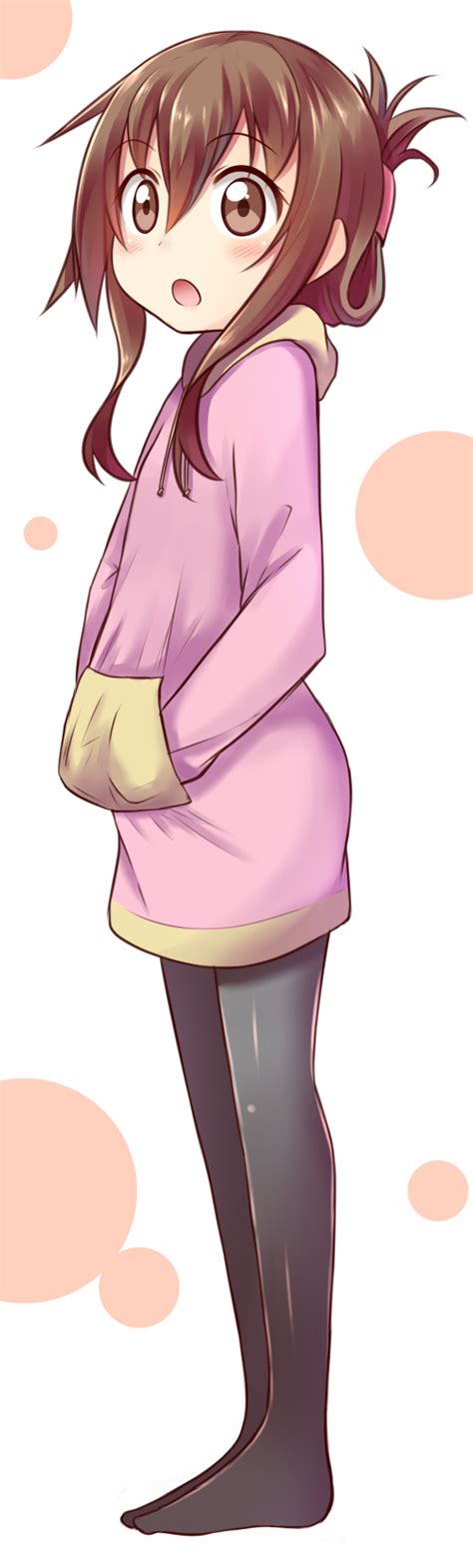 Safebooru 1girl Brown Eyes Brown Hair Dress Folded Ponytail Gurande