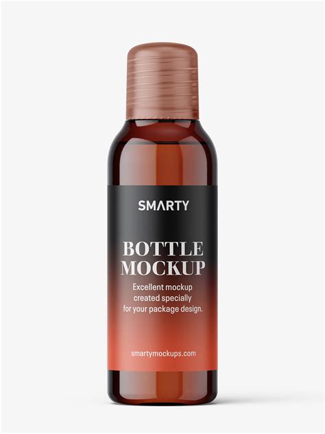 Small Bottle With Frosted Cap Amber Smarty Mockups