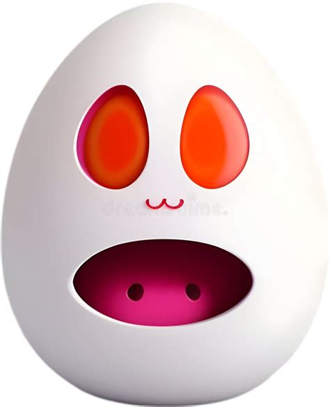 Cute Cartoon Kawaii Egg Icon Kawaii Egg Clipart Stock Image
