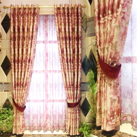 简欧时代 品牌特卖高档卧室客厅双面遮光田园成品窗帘 3 2 7一片 简欧时代旗舰店