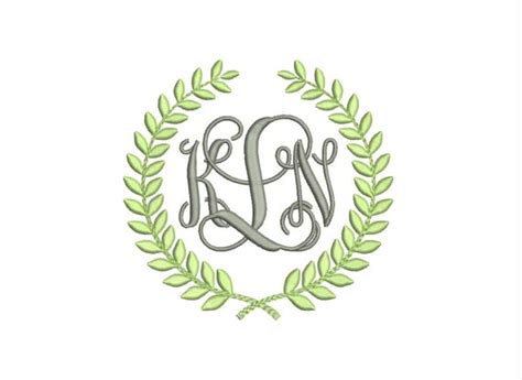 Leaf Monogram Frame Design Monogram Border Style 1 Embroidery