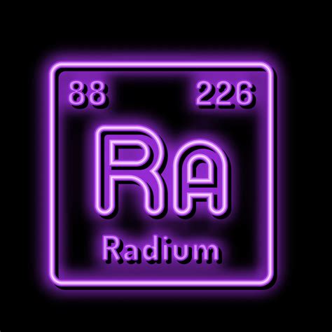 Radium Chemical Element Neon Glow Icon Illustration 20377674 Vector Art