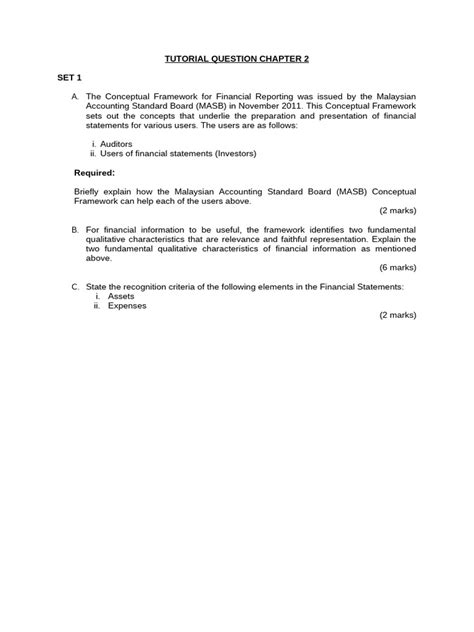 Tutorial Chapter 2 Question Pdf Financial Statement Financial