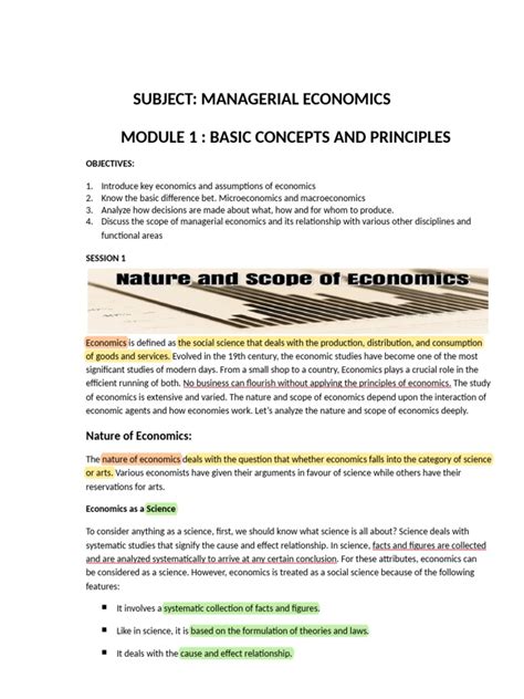 Managerial Econ Module 1 Basic Concepts Of Econ Pdf Economics