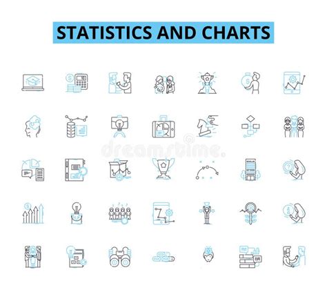 Statistics And Charts Linear Icons Set Data Graphs Trends Variance Correlation Standard
