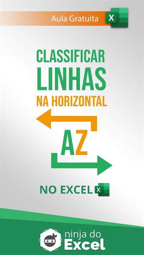 classificar dados linhas na horizontal no excel ninja do excel