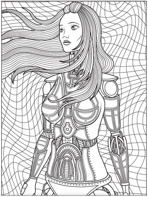 Girl Robot Coloring Page