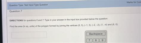 Question Type Text Input Type Question Marks Studyx