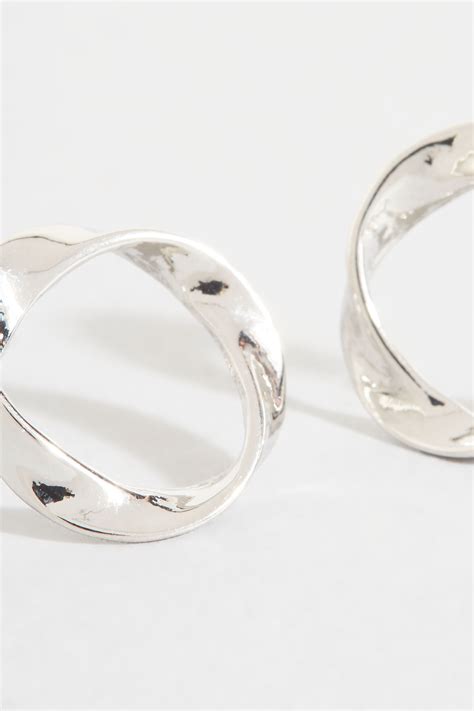 Silver Twisted Hoop Earrings Long Tall Sally
