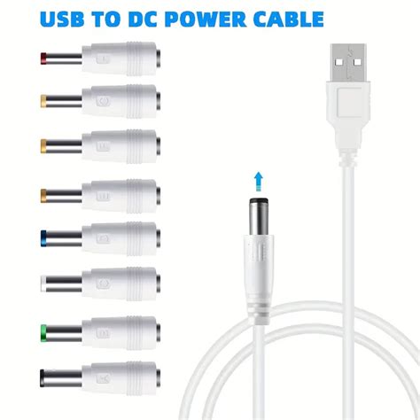 Usb To 전원 케이블 마사지 스틱 라우터 스피커 등에 사용할 수 있는 8개의 교환 가능한 플러그 커 Temu Republic Of Korea