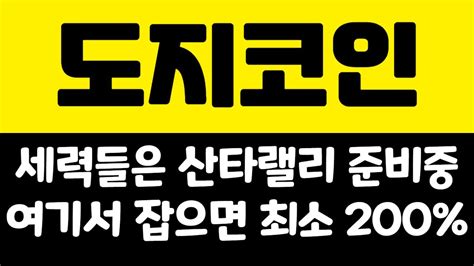 도지 세력들은 산타랠리 준비중 최소 200타점도지코인도지전망도지목표가도지호재단타코인추천매매법도지 Youtube