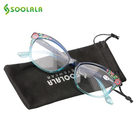 Soolala Floral Printed Spring Hinged Reading Glasses Women Mens Full Frame Eyeglasses Reader