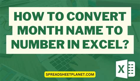 How To Convert Month Name To Number In Excel