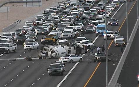 Cement Truck Accident Suv Rollover Injures Three