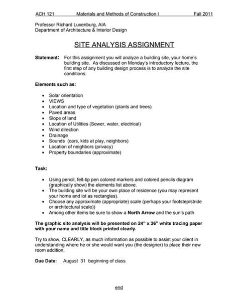 Site Analysis Assignment Doc