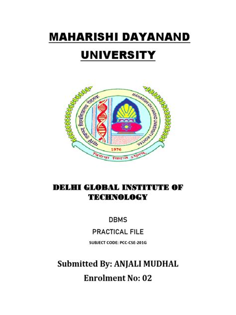 Dbms Anjali Pdf Databases Table Database