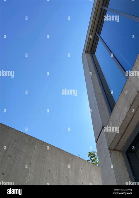 Looking Up To The Sky The Gray Concrete Walls Are Tadao Andos Famous
