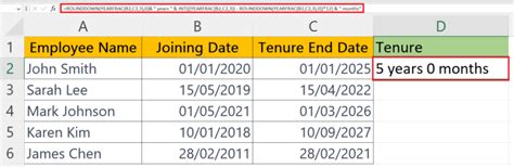How To Calculate Tenure In Years And Months In Microsoft Excel Spreadcheaters