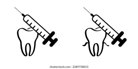 Anaesthetic Injection Icon Cartoon Healthy Tooth Stock Vector Royalty