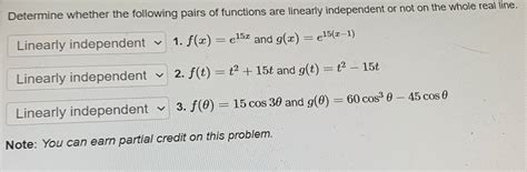 Solved Determine Whether The Following Pairs Of Functions Are