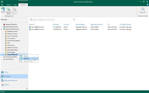 upgrading from veeam backup and replication console veeam agent