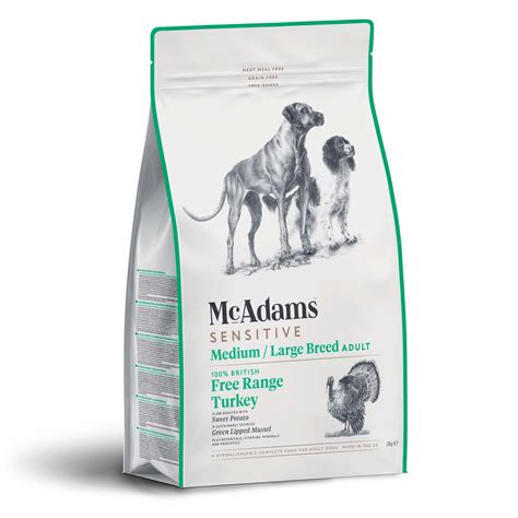 Mcadams Medium Large Breed Dog Food Free Range Turkey Sensitive