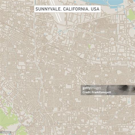 Sunnyvale California Us City Street Map High Res Vector Graphic Getty