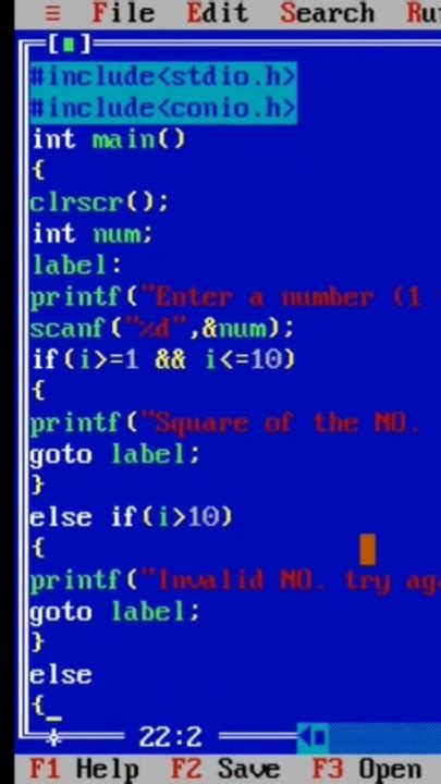 To Print The Square Of The Number Using The Goto Statement In C Programming Youtube