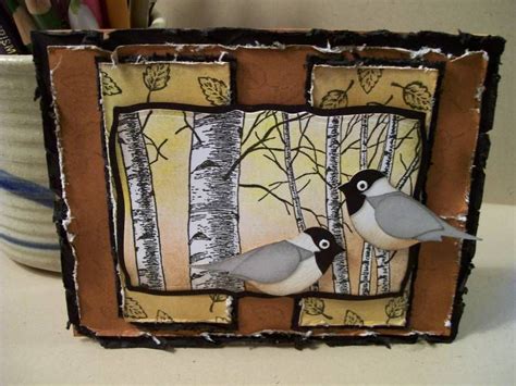 Su Bird Punch Chickadees Tutorial Chickadee Birch Tree Rustic Birch