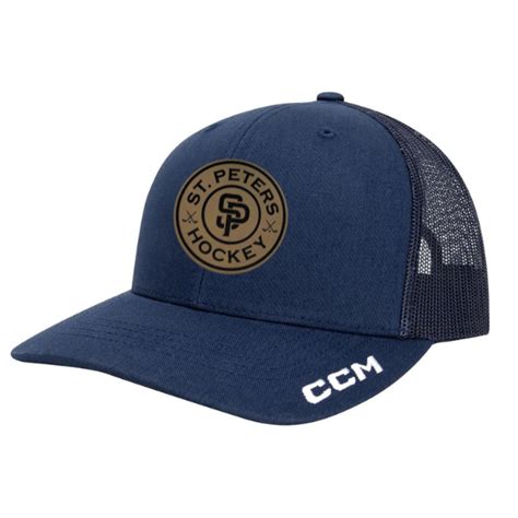 Stp Ccm Trucker Hat Leather Patch Navy Senior Total Game Plan Tgp