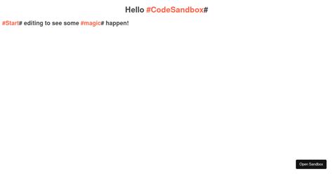 React Hashtag Examples Codesandbox