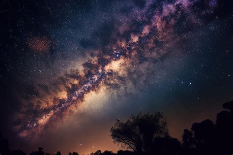 Premium Ai Image Gorgeous Milky Way Galaxy Captured In A Grainy Long