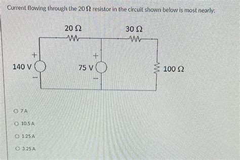 Solved Current Flowing Through The 20Ω Resistor In The