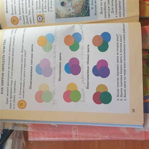 1 расмотри эти сочетание цветов Каким чувствам могут соответствовать цвета в верхнем ряду 2