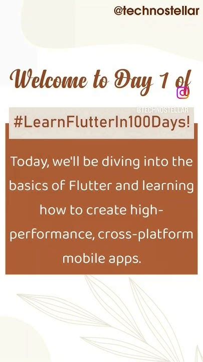 Day 1 100dayofflutter Flutter Flutterdeveloper Youtube
