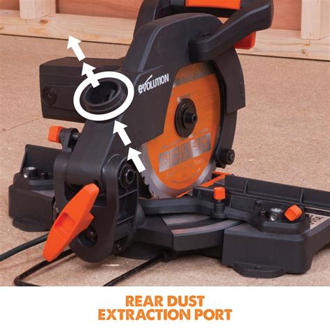 Evolution R210cms 210mm Tct Multipurpose Compound Mitre Saw 110v Evolution Power Tools