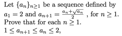 solved let {an}n 1 be a sequence defined by aj 2 and an 1