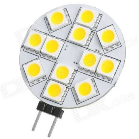 G4 12v 12 Led Circular Disc Shape Light Bulb In Daylight White