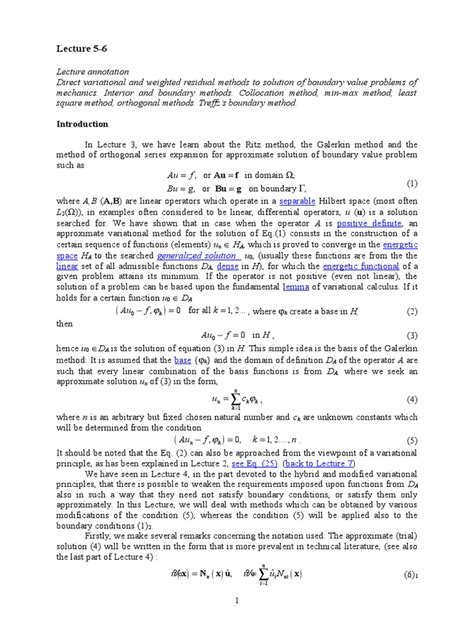Variational And Weighted Residual Methods Pdf Calculus Of